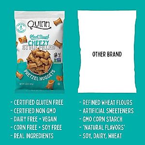 Quinn Cheddah Cheezy Filled Pretzel Nuggets - Made with Real Ingredients, Whole Grain Sorghum, Sea Salt, Vegan, Gluten Free, Dairy Free, Non-GMO - 5.8 Oz (Pack of 8)