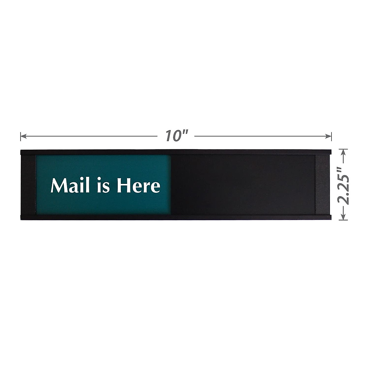 SmartSign Mail Is Here/No Mail Slider Sign | 2.25" x 10" Plastic Black
