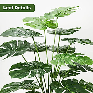 Guheake 26" Fake Plants Large, Tropical Palm Tree Artificial Monstera Faux Plant Tree with Pot for Home Office Living Room Decor Indoor