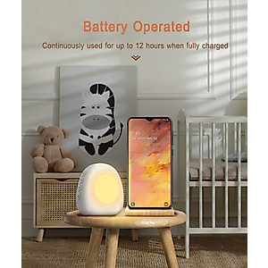 LEAWOD Portable White Noise Sound Machine with Night Light, 17 Soothing Sounds for Sleeping, Rechargeable White Noise Machine for Baby, Adults, Kids