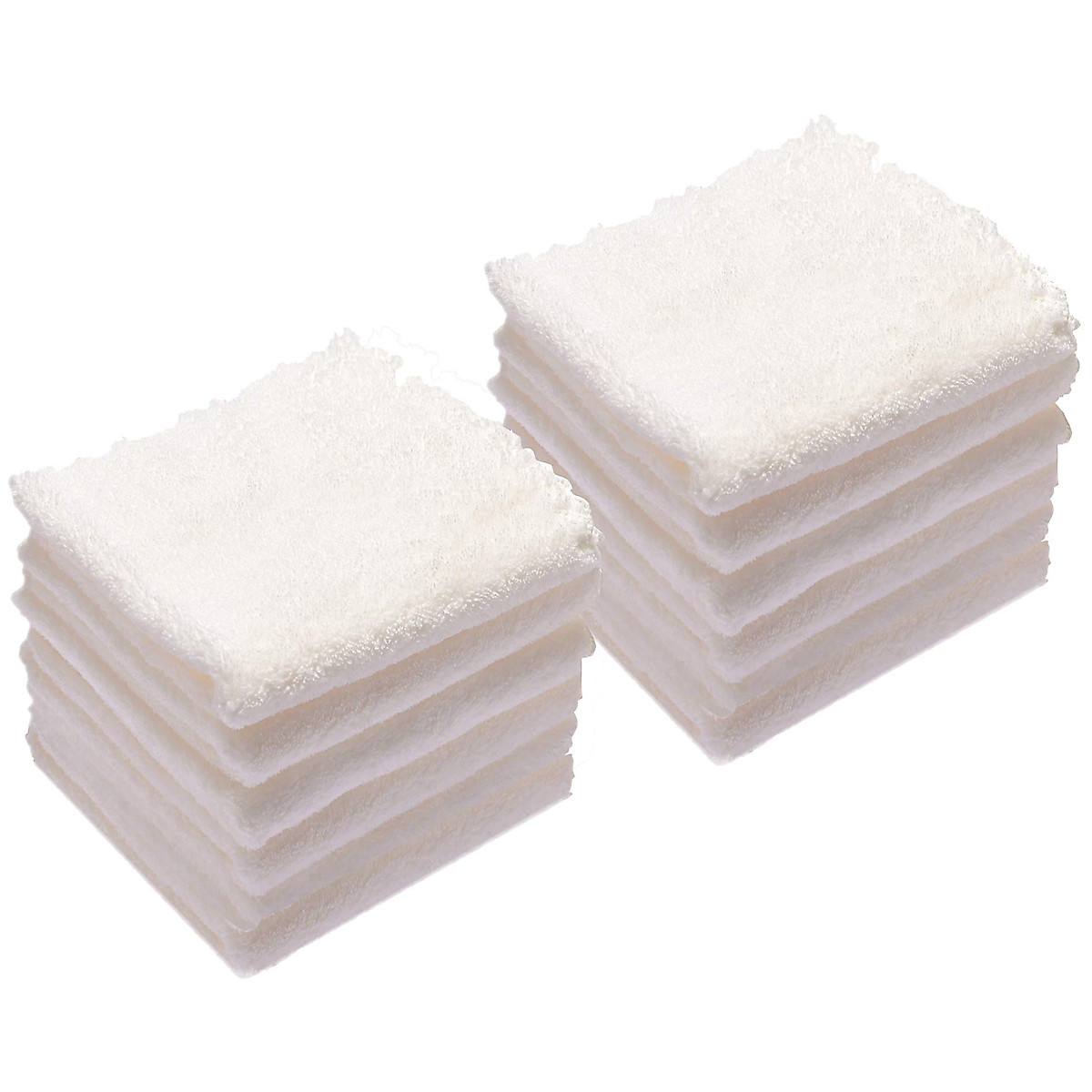 Kyapoo Baby Washcloths 12 Pack 12x12 Inches Microfiber Coral Fleece Extra Absorbent and Soft for Newborns, Infants and Toddlers-White