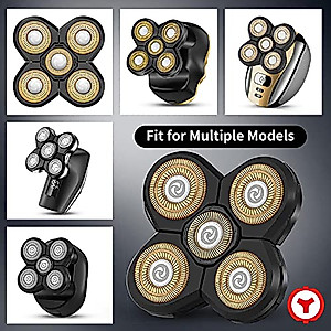 Roziaplus 5D Electric Shavers Replacement Heads Bald Replacement Heads Razor Blades Electric Replacement Heads for Electric Razors Head Shaver Replacement Blade Bald Head Shavers for Men