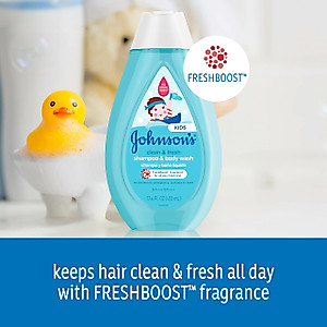 Johnson's Kids Clean & Fresh Children's Shampoo & Body Wash, Tear-Free, Paraben-, Sulfate- & Dye-Free, Hypoallergenic & Gentle on Toddlers' & Kids' Developing Hair, FreshBoost Scent, 13.6 fl. oz