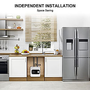 Camplux Mini Tank Electric Water Heater 1.3 Gallons Hot Water Heaters 120V, Under Sink Water Heater with Cord Plug 1.44kW