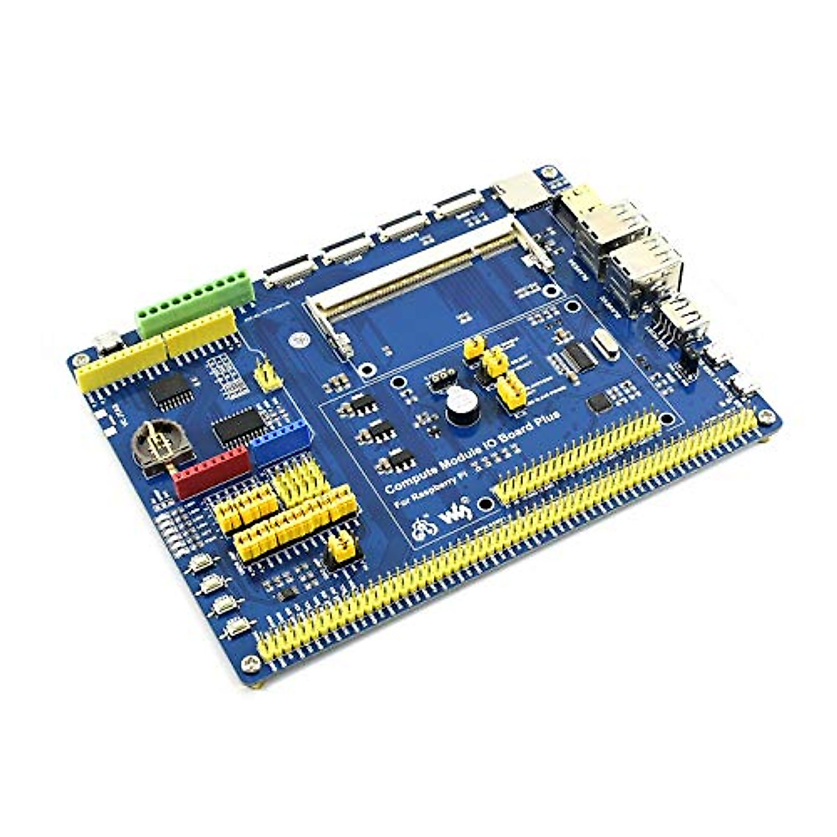 Waveshare Compute Module IO Board Plus Development Composite Breakout Board for Developing with Raspberry Pi CM4S/CM3 CM3L Various Common Use Components