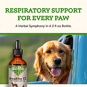 Animal Essentials Breathe EZ for Dogs & Cats - Pet Respiratory Support Supplement, Clear & Easy Breathing, Healthy Respiration, Herbal Formula - 2 Fl Oz