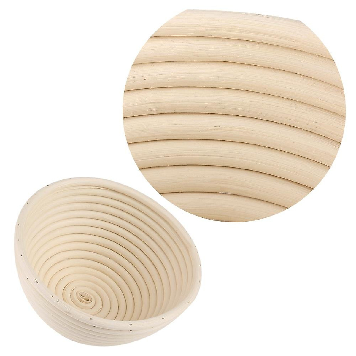 MAVIS LAVEN 8 Inch Bread Basket Round Proofing Basket for Bread Baking Dough Rising Rattan Basket (189cm)