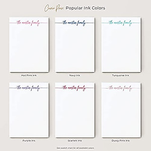 Professional Personalized Notepads - Small Notepad 5x7 w/ 50 Printed Sheets – Personalized Stationery w/Custom Size, & More - Classy Desk Supplies – Customizable up to 8x10” - Flowing Script Notepad