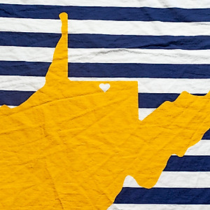 TWIG & BALE Morgantown West Virginia Baby Blanket Organic Cotton Muslin Swaddle Blanket - 47" x 43" - Fans of WVU Baby Gift for Boys Girls Newborn Receiving Blankets