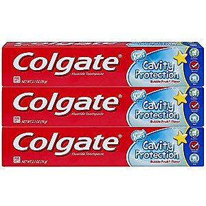 Colgate Colgate kids toothpaste cavity protection, bubble fruit, 2.7 Ounce (Pack of 3)