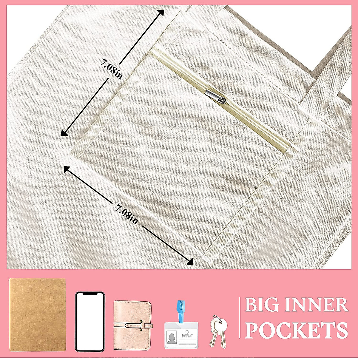 Canvas Tote Bag with Interior Pocket, Canvas Book Tote, Large Shoulder Bag, Portable washable ladies grocery shopping gift bag, canvas tote bag for women, canvas shopping bags, tote bag aesthetic