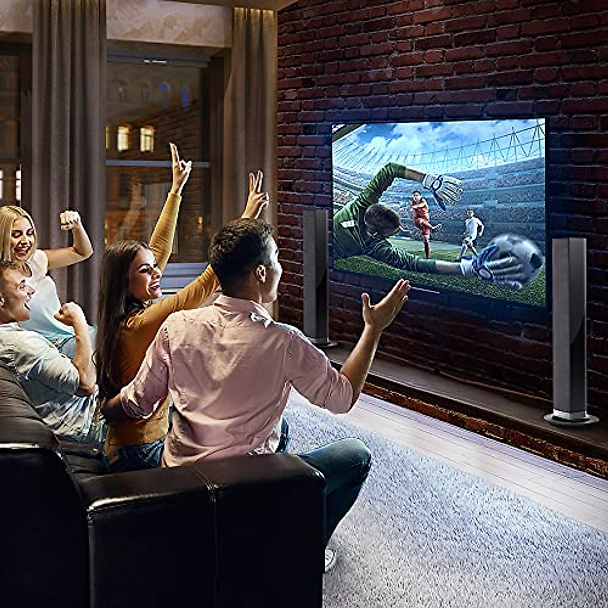 MZEIBO Sound Bar, Sound Bars for TV Split Soundbar Wired and Wireless Home Theater Audio 50W 2.0 Channel Bluetooth Sound Bars Surround Sound System for TV with HDMI/Optical/RCA Cable