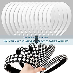 VOKOY 12 Pcs White Plastic Headbands, 1" Wide No Teeth Plain Headbands DIY Hair Bands Headbands for Girls Women