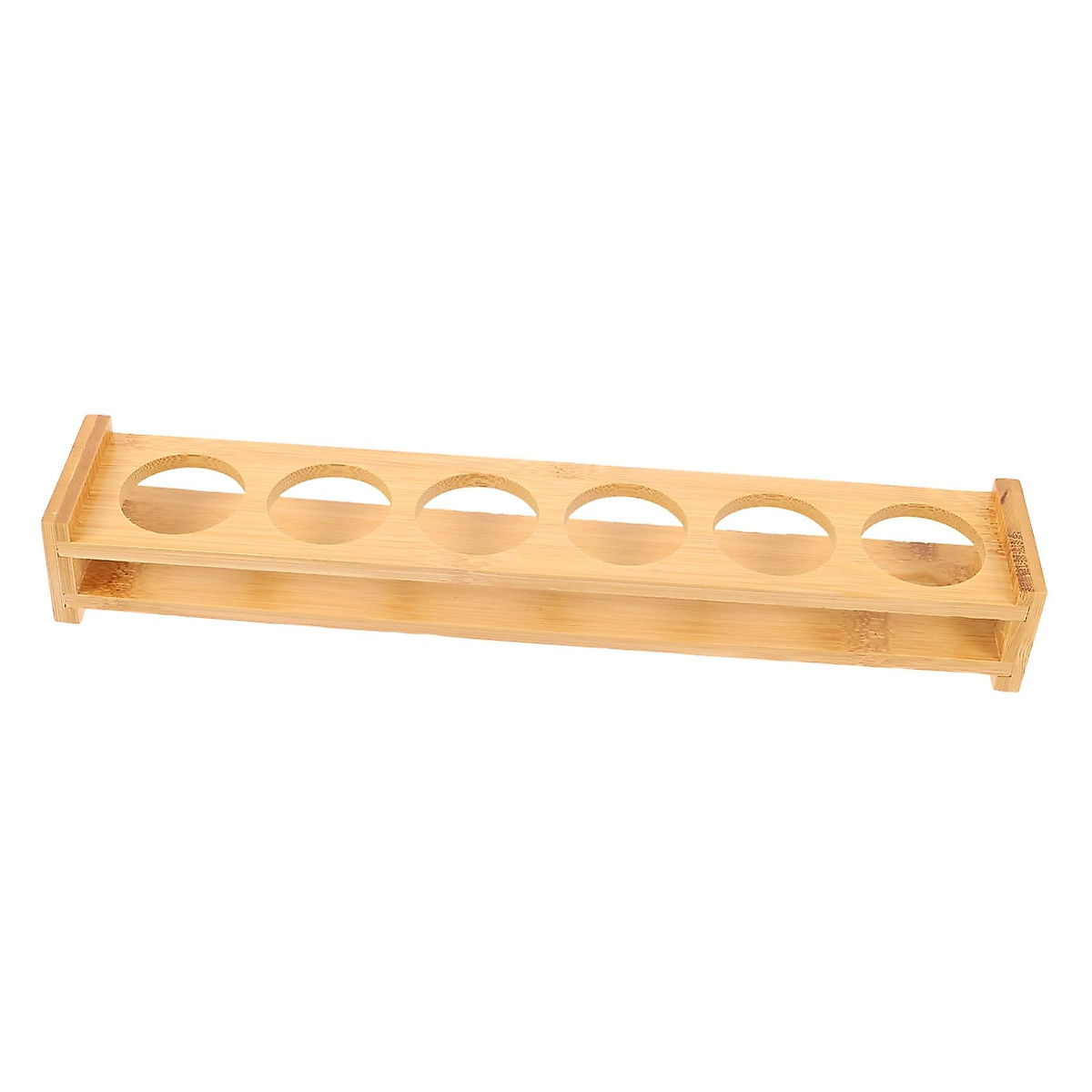 Cabilock Wine Cup Server Dish Wood Beer Flight Tray Bamboo Wine Glass Holder Modern Wooden Wine Rack Wine Cup Display Rack 6 Holes Wine Cup Server Dish Wood Paddle Serving Tray