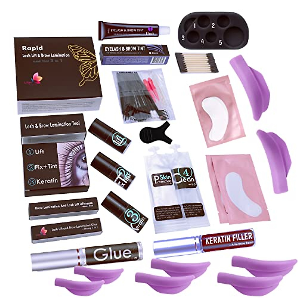 Lash Lift And T-i-n-t Kit, Lash Lift With(D-y-e), 10ml Eyelash Perm With Black Stain, Keratin EyeLash Lifting, Brow Lamination with Darker Look Be Voluminous 6 Weeks-10 Applications