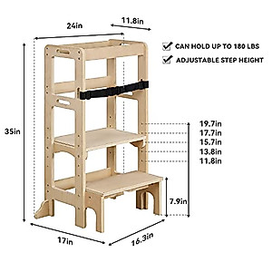 Scolyk Learning Tower for Toddlers 1-3 ：Toddler Tower Kitchen Helper Stool for Toddlers，Toddler Kitchen Stool Helper，Toddler Step Stool Kitchen Helper，Toddler Stool for Kitchen Counter