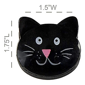 HOME-X Cat-Shaped Bag Clips for Chips, Kitchen and Laundry, 1.75”L x 1.5” W, Set of 6 and Canvas Clothespin Storage Bag with an Easy to Use Opening-11 x14-Black
