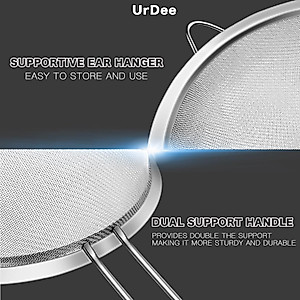 UrDee Stainless Steel Kitchen Metal Food Strainers Effective Cone Shaped Cocktail Strainer For Cocktails, Tea Herbs, Coffee & Drinks - Sieve Fine Mesh Stainless Steel for Rice, Quinoa, Pasta, Fruit