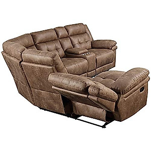 Steve Silver Transitional 3-Piece Microfiber Reclining Sectional in Chocolate