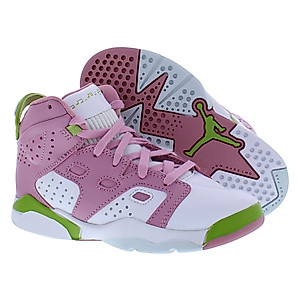 Nike Jordan 6-17-23 PS Girls Shoes Size 1, Color: Pink/White/Green-Pink