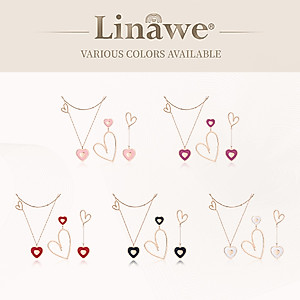 Linawe Black Rose Heart Earrings for Women Trendy, Hypoallergenic Stainless Steel Dangle Drop Earrings, Mismatched Statement Teacher Earrings, Anniversary Birthday Gift for Her