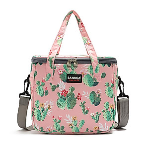 Aschar Reusable Insulated Thermal Lunch Bag Cute Lunch Box for Adult Women Work Office Outdoor Travel Picnic Beach BBQ party (Cactus)