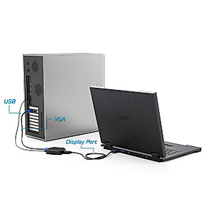 UPtyma VGA to DisplayPort Adapter - Converts Analog VGA Input to DisplayPort Output - Supports Resolutions up to 1920x1080 (60Hz)