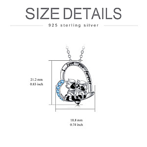 MISTBEE Mothers Day Gifts Raccoon Necklace for Mom Women 925 Sterling Silver Two Raccoon Necklaces Raccoon Jewelry for Birthday Christmas