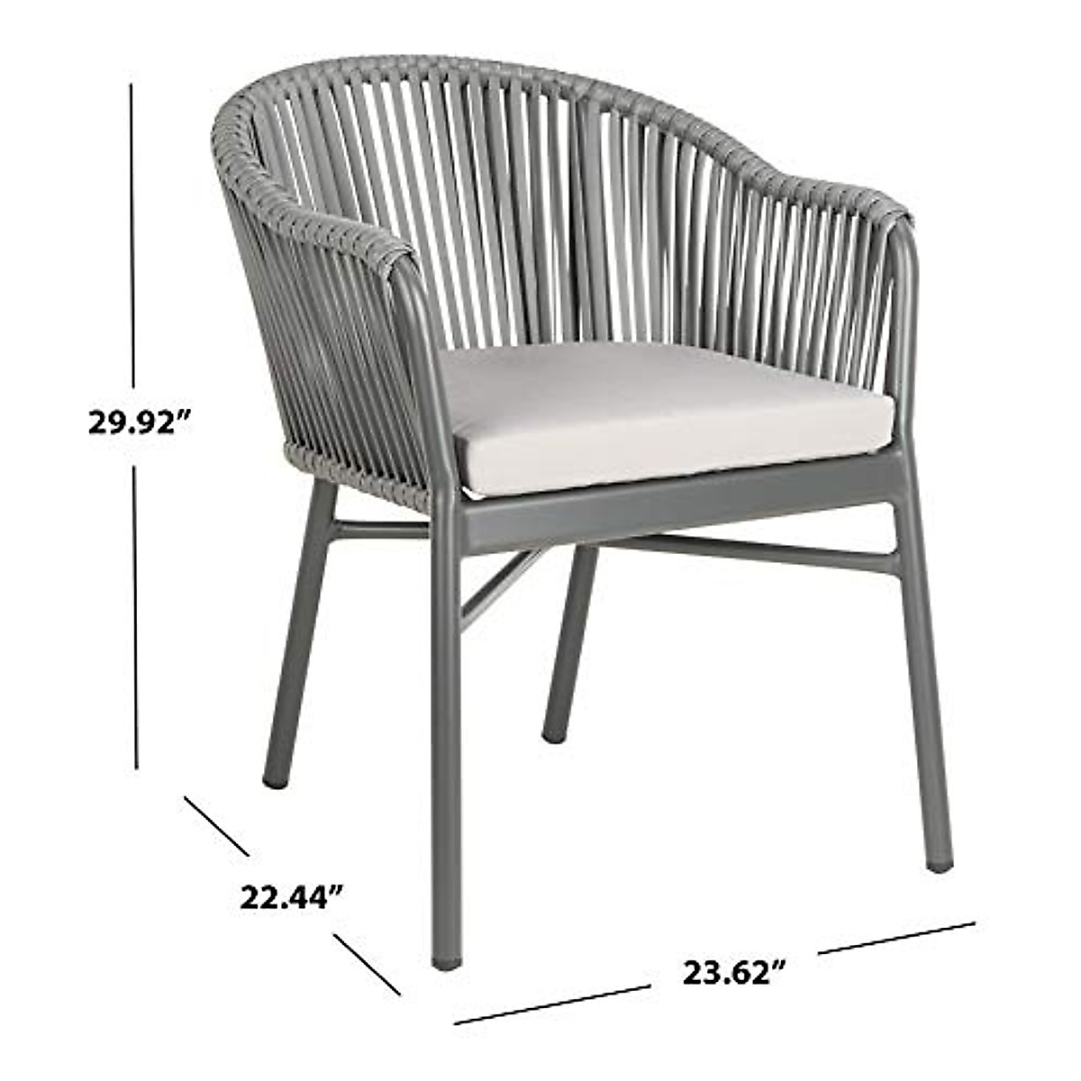 SAFAVIEH Outdoor Collection Stefano Grey Stackable Rope Chair (Set of 2)