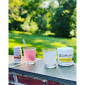 Sufficient-C High Dose Non-GMO Vitamin C Lemon Peach Immune-Ade Drink Mix, Convenient 125 Grams - with L-lysine, Bromelain and a Premium 96% Pure Green Tea Extract - immune, thyroid and collagen support for healthy skin - UTI, acne, cold and canker sore,