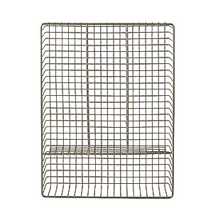 Spectrum Grid Modern Farmhouse Organizer & Utensil Holder, Rustic Kitchen Storage & Cutlery Tray, Silverware Drawer Organizer, Small, Satin Nickel