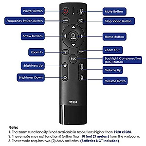 NexiGo Zoom Certified, N950P 4K Zoomable Webcam with Remote Control, Sony_Starvis Sensor, 5X Digital Zoom, Pro Web Camera with Dual Stereo Mics, for Zoom Skype Teams Twitch
