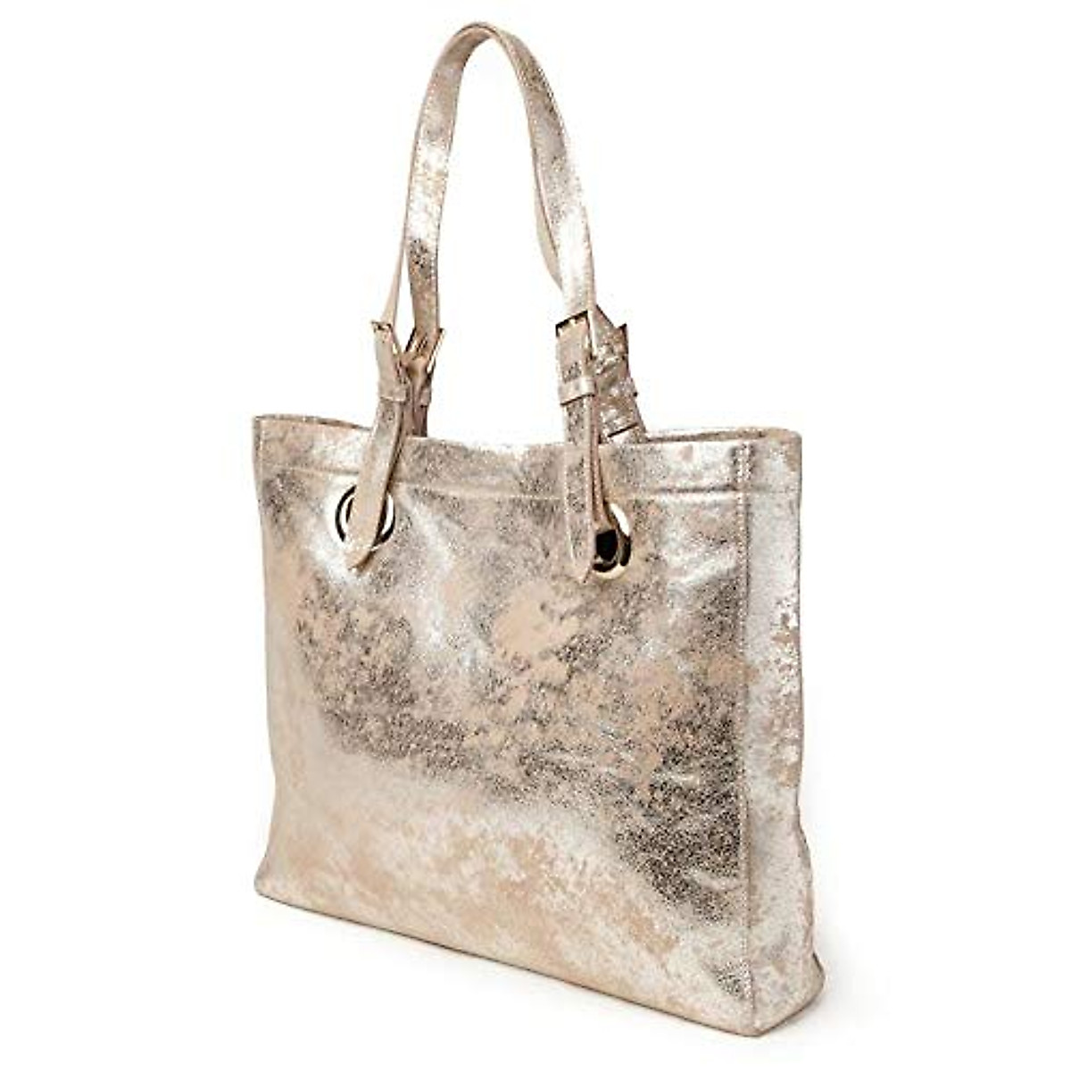 CoFi Shoulder Bags - Genuine Handmade Full Grain Leather Erin Tote (Purse), Unique Platinum Pattern