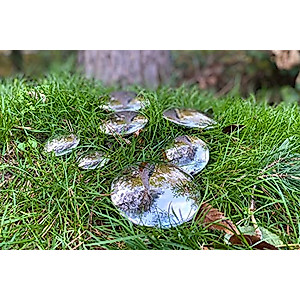 TickiT Sensory Reflective Silver Buttons - Set of 7 - Mirrored Discs for Babies and Toddlers Aged 0+ – Stainless-Steel, Sensory Stacking Pebbles - Stunning Nursery Decor