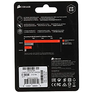 Corsair CMFVYGT3C-64GB Flash Voyager USB 3.0 64GB Flash Drive