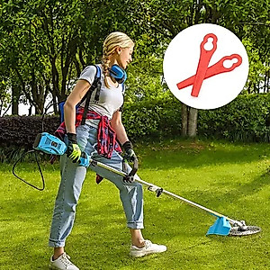 Aoerway Grass Blades Replacement Pack of 100 Plastic Red Strimmer Blades 83mm for Lawn Mower Home Garden Tool