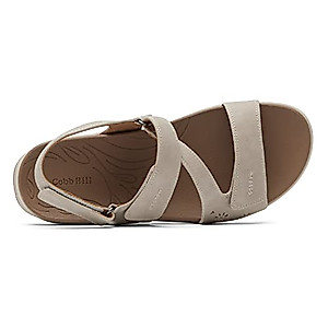 Cobb Hill Women's Tala Asym Sandal, Taupe Synthetic, 11