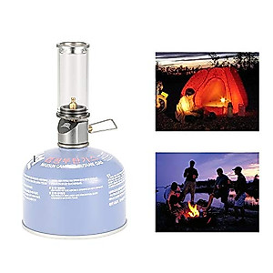 Lixada Lamp Light Butane Gas Light Lantern with Gas Adapter Conversion Head for Camping Picnic Self-Driving (Gas Lantern with Adapter(No Snow Flake))