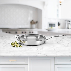 Cuisinart Custom-Clad 5-Ply Stainless Steel 12-Inch Fry Pan with Helper Handle, CC522-30H