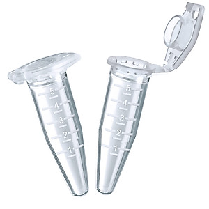 LABINVO 5ml Sterile Microcentrifuge Tubes with Safe-Lock Cap, Pack of 200, Max.RCF25000×G Conical Bottom Centrifuge Tubes, PP Material, Molded Graduation 10.5x51mm, IN-MT50A