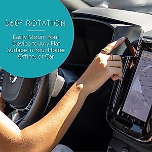 LOVEHANDLE Cell Phone Holder and Grip 360 Mount and Grip - Car Mount for Smartphones and Mini Tablets with 360 Rotation Technology - Combo Pack (Black Grip and Mount)