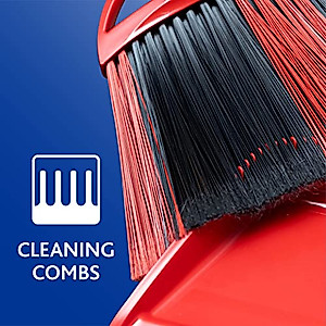 O-Cedar One Sweep Broom with Step-On Dustpan | Remove 99% with One Sweep | Lightweight Quiet Cleaning Tool | Ideal for Pet Owners