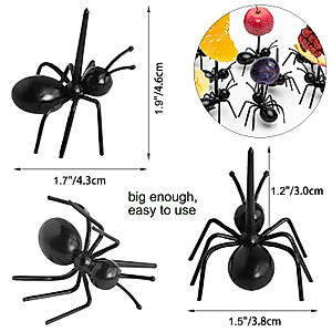 [24 Pack] Ant Food Picks Reusable Fruit Dessert Fork - Pinowu Ant Toothpicks Animal Appetizer Forks for Snack Cake Dessert with Gift Box