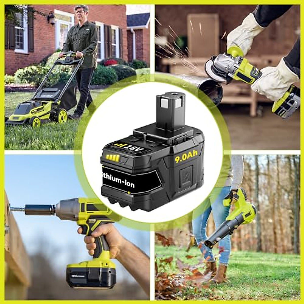 VANON Replacement for Ryobi 18V Battery 9.0Ah Lithium ion 18 Volt Batteries Replacement for Ryobi One 18V Cordless Tools P102 P107 P105 P104 P103 P108 1Pack.