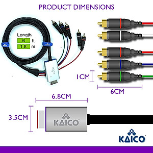 Kaico Component Cable Adapter Lead for the Nintendo GameCube Running GCVideo Lite Software – Supports Full Video and Audio. A Simple Plug and Play Component Converter for Gamecube