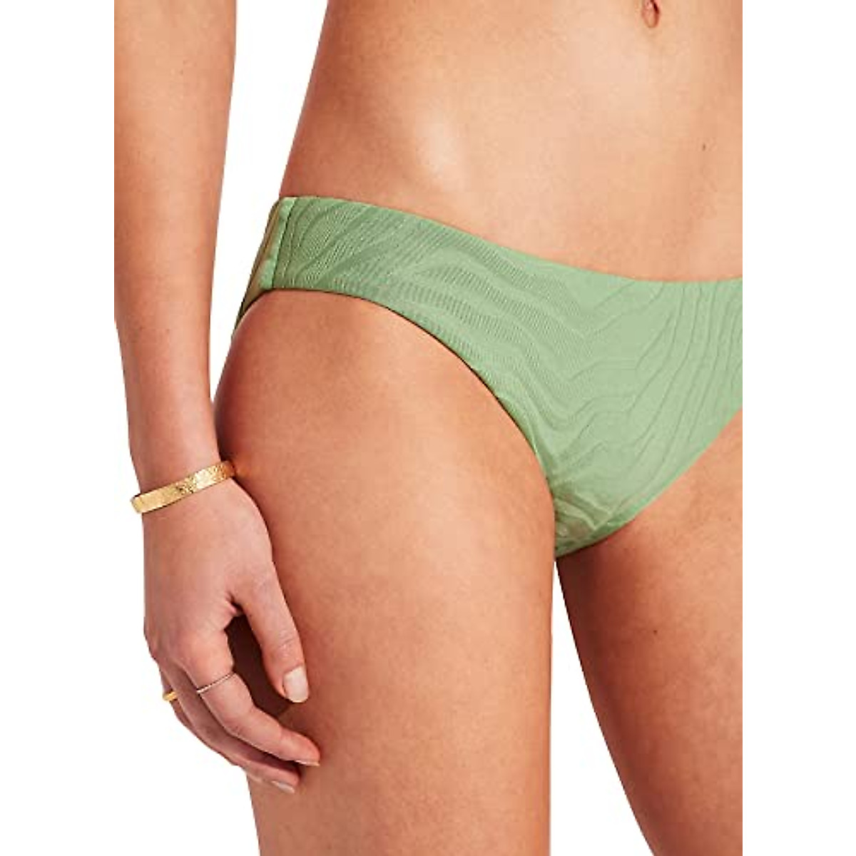 Seafolly Women's Standard Hipster Full Coverage Bikini Bottom Swimsuit, Second Wave Palm Green, 8