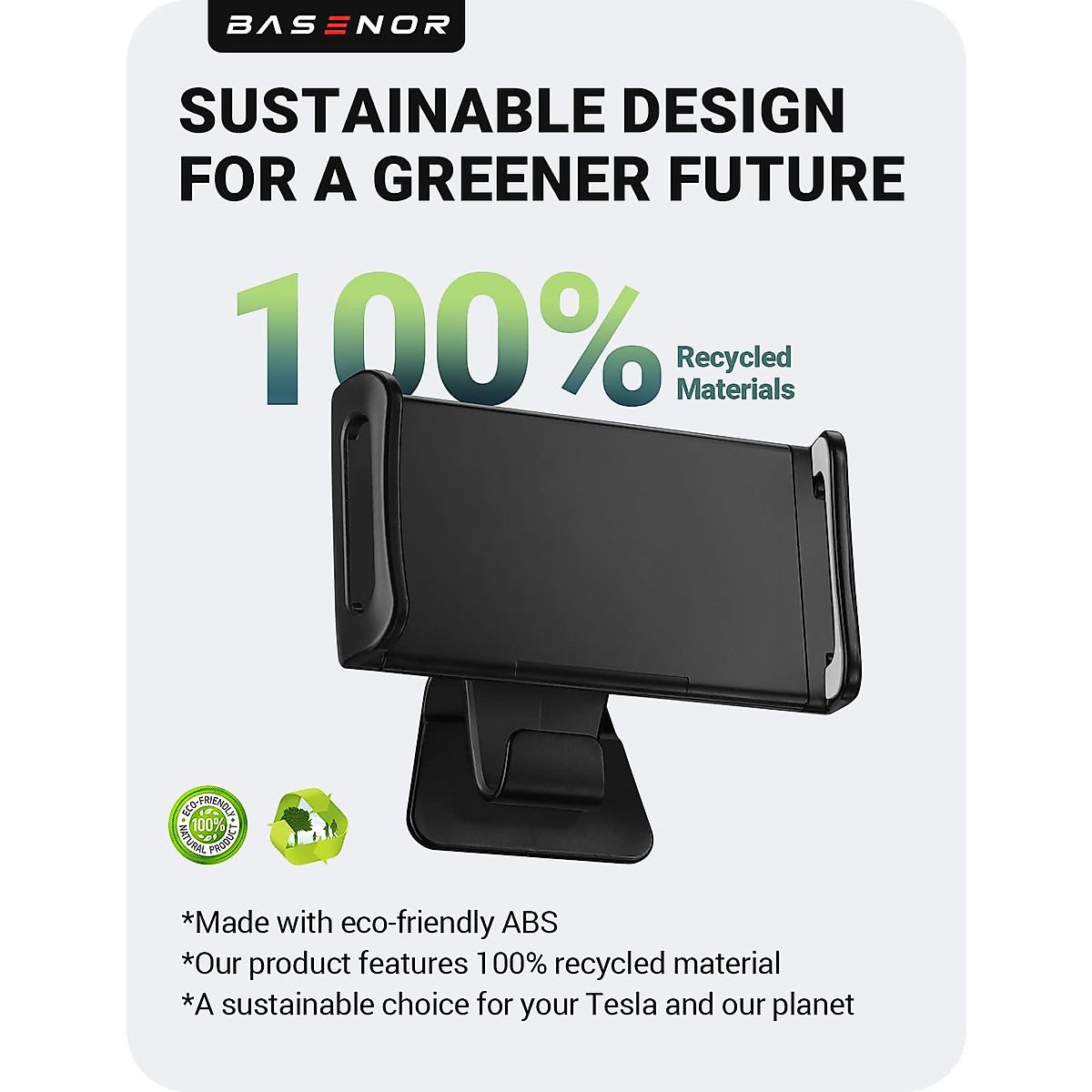 BASENOR 2025 Upgraded Tesla Model Y Model 3 Model S Model X LR/Plaid Tablet Holder Headrest Tablet Mount, 360° Adjustable Travel Rotation Tesla Car Headrest Stand Cradle Accessories