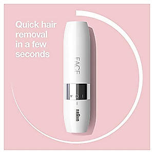 Braun Mini Hair Remover, Electric Facial Hair Removal for Women, Quick & Gentle, Finishing Touch for Upper Lips, Chin & Cheeks, for Easier Makeup Application, Ideal for On-the-Go, with Smartlight