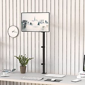 WALI Single Monitor Stand Desk Mount, 39 inch Tall Monitor Stand Fully Adjustable, Articulating Arm for Computer Screen up to 32 inch, 22lbs (M001XXL), Black