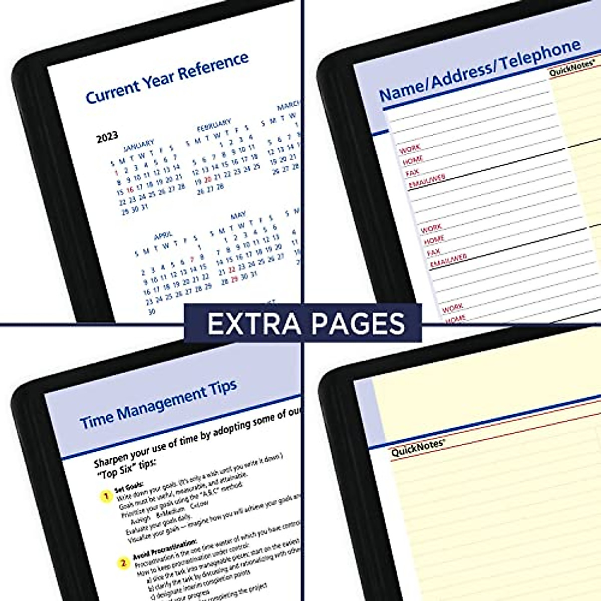 AT-A-GLANCE 2023 Weekly & Monthly Planner, QuickNotes, Hourly Appointment Book, 5" x 8", Small, Monthly Tabs, Pocket, Black (760205)